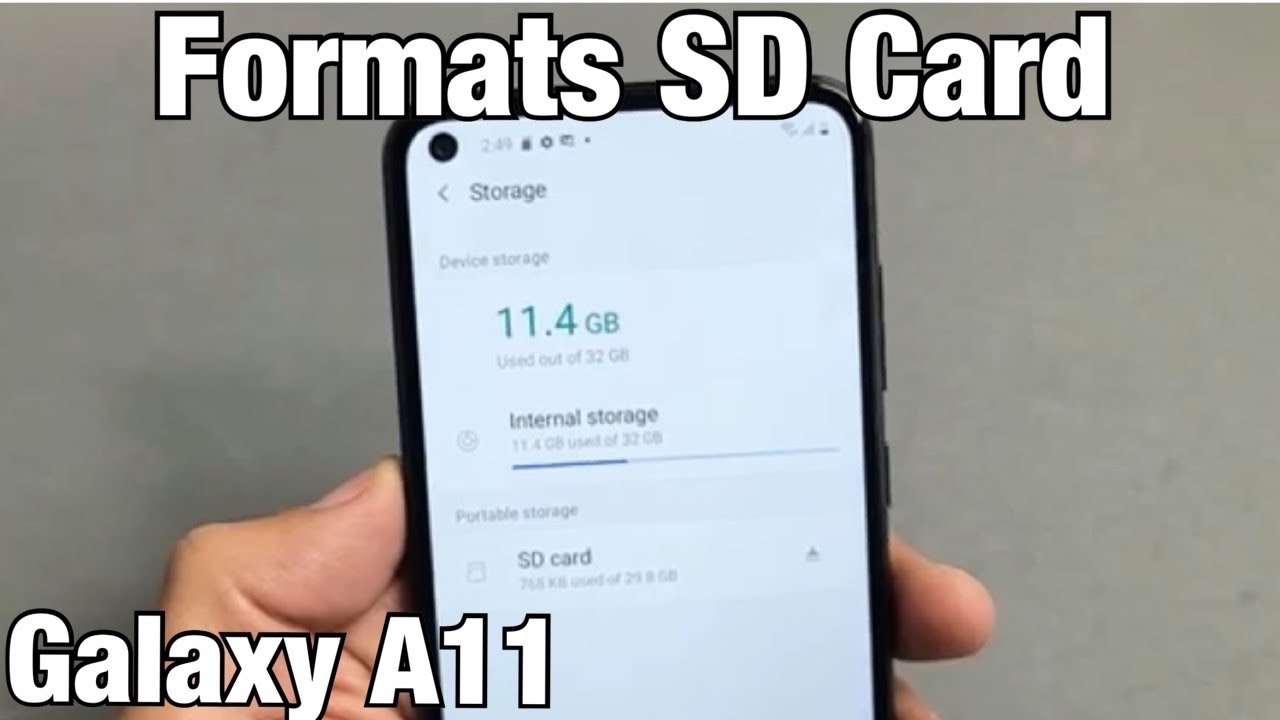 Galaxy A11: How to Format SD Card (Memory Card) - YouTube