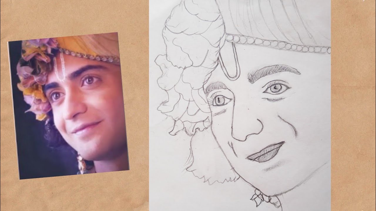 Radhakrishna serial lord Krishna drawing || sumedh mudgalkar drawing ...