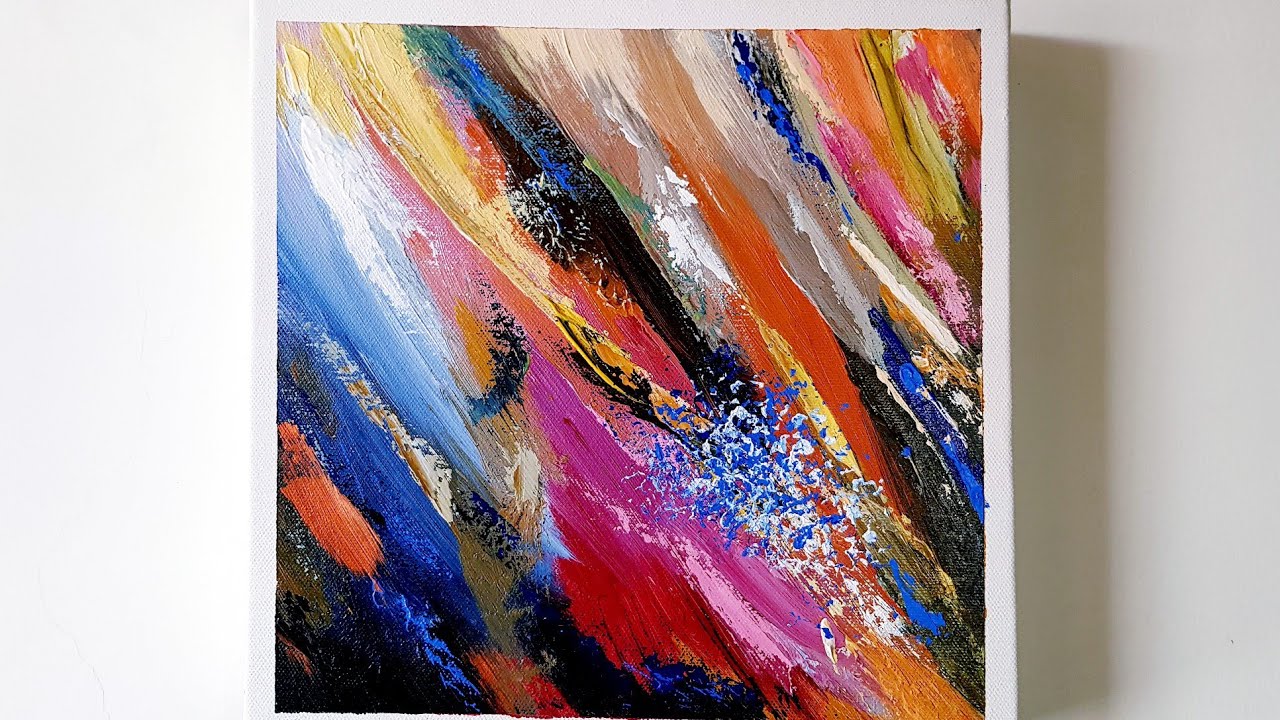 Abstract acrylic /how to paint simple abstract acrylic painting - YouTube