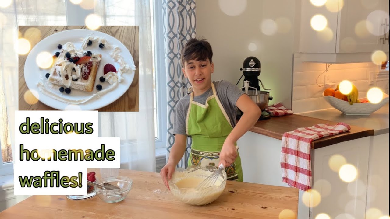Dylan’s delicious homemade waffles! - YouTube