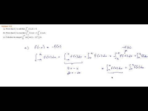 Calculus - Problem 10.2 - Integrals of odd and even functions - YouTube