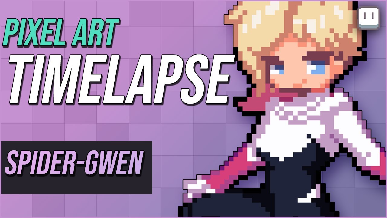 Spider-Gwen – Pixel art Timelapse - Aseprite - YouTube