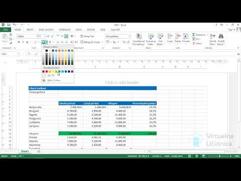 Formatiranje fontova, ivica i pozadina tabela - Kurs Excel 2013