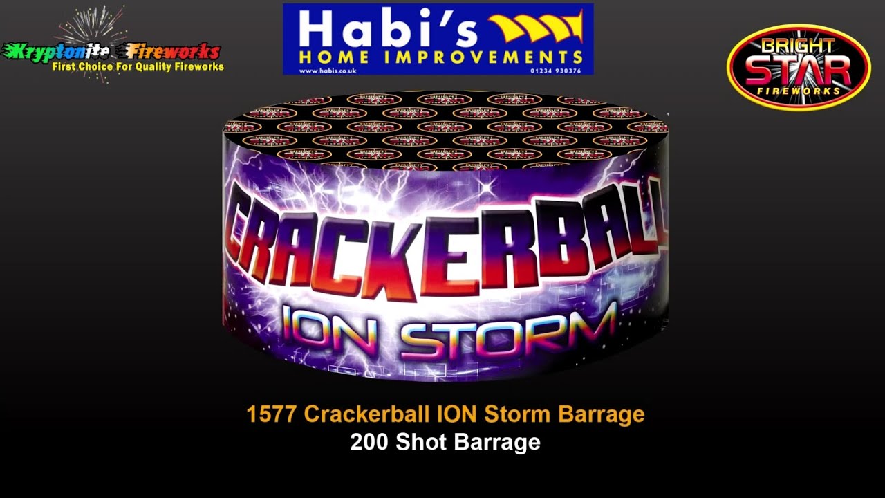CRACKER BALL ION STORM-1577 | Kryptonite Fireworks - YouTube