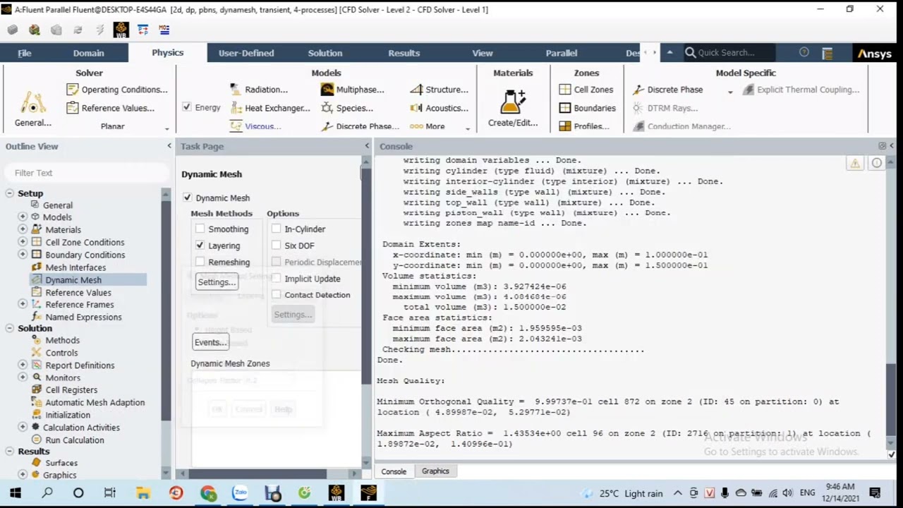 [ANSYS FLUENT] Isentropic Compression in a Piston Cylinder Assembly ...