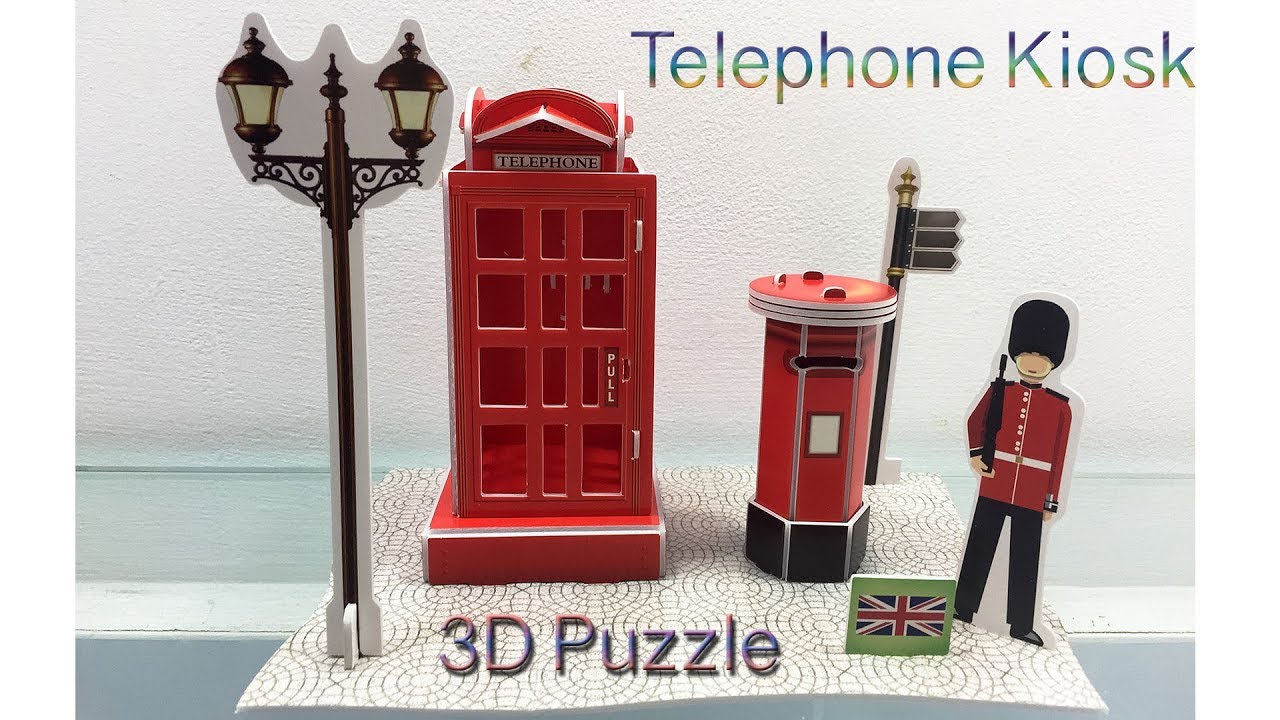 3D Puzzle DIY, How to Assembly Telephone Kiosk - YouTube