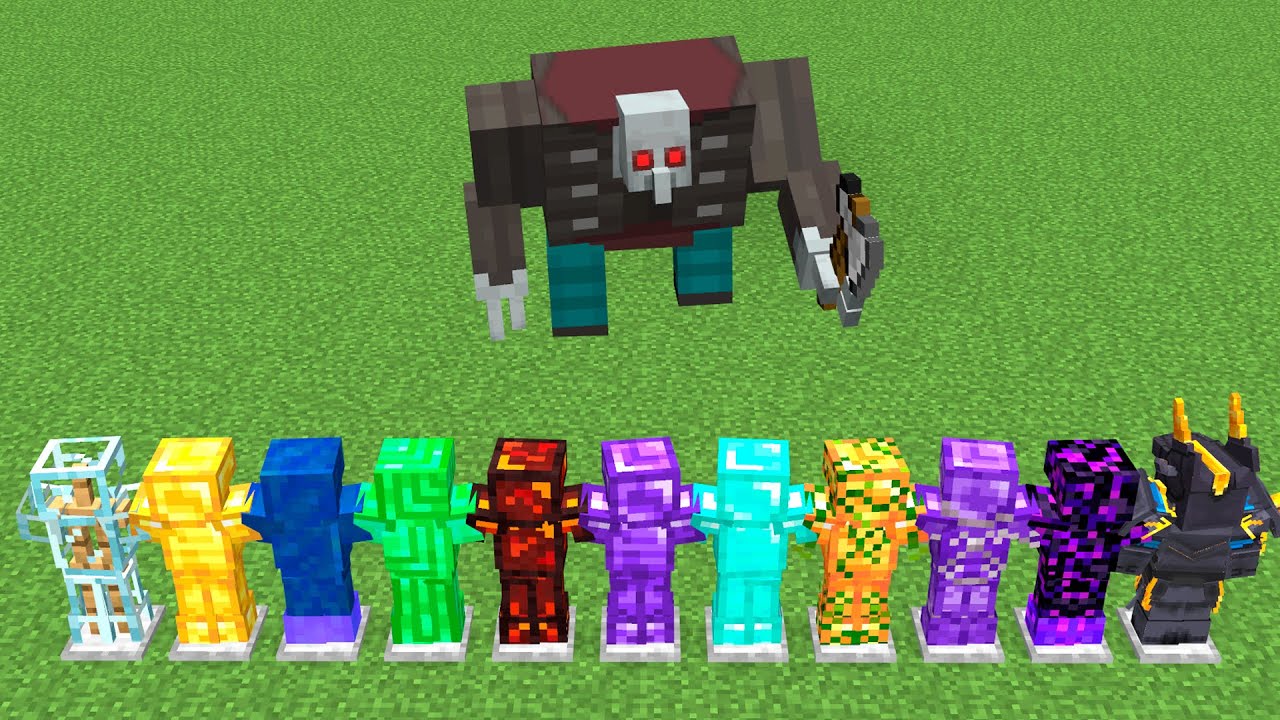 which armor is stronger vs Pillager Boss ? - YouTube