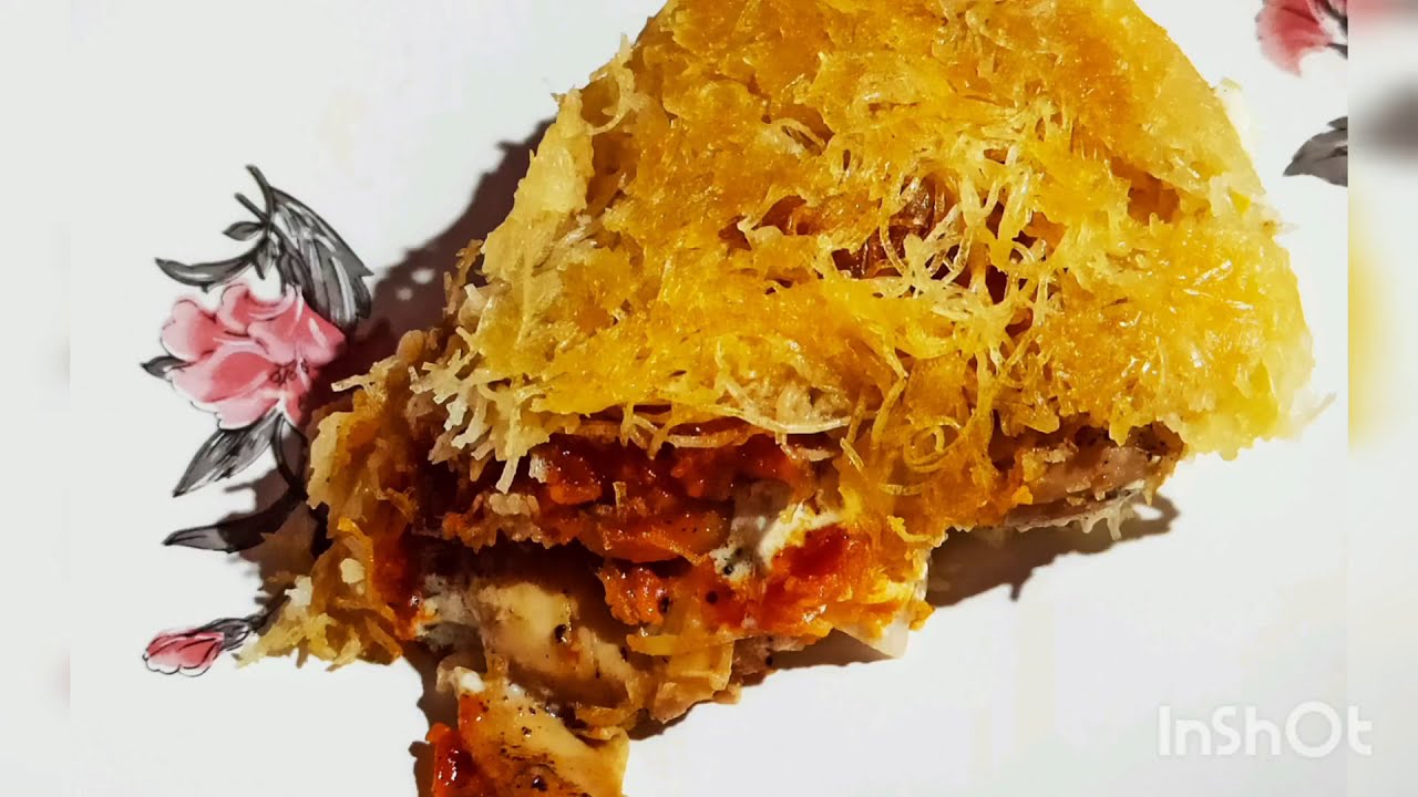 Chicken spicy kunafa & sweet cheese kunafa I - YouTube