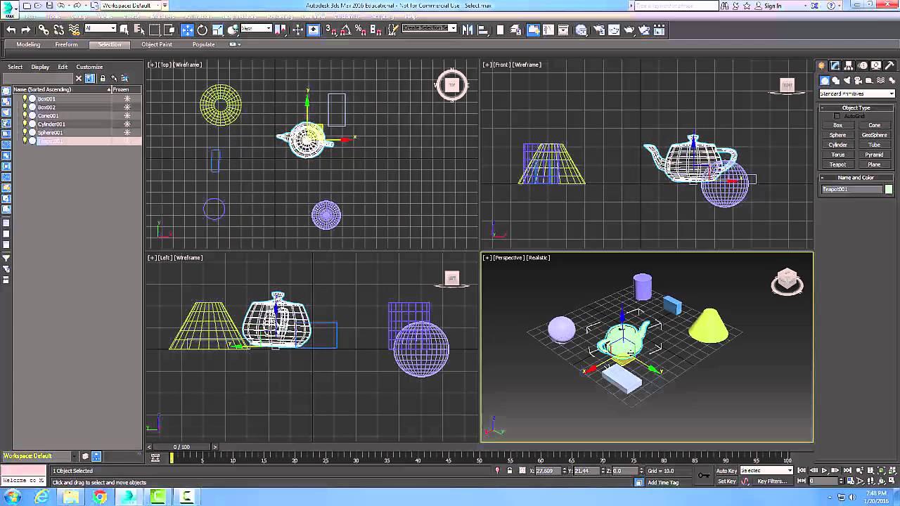 3ds Max 02-04 Select and Move Tool - YouTube