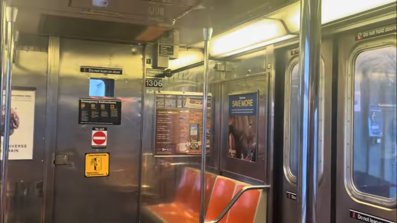 R62 (3) Train ride from Sutter Av - Rutland Rd to New Lots Av w/ #1306 ...