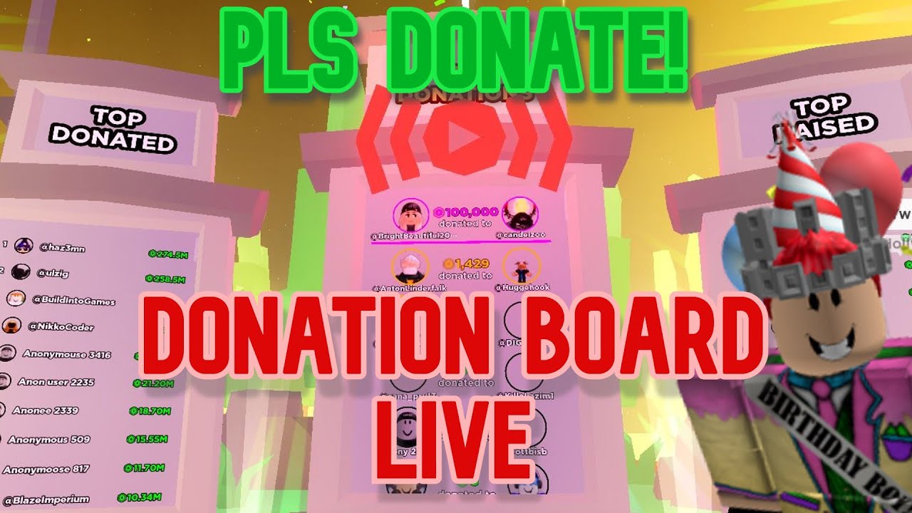 Pls Donate, Donation Board || LIVE! |Roblox| - YouTube