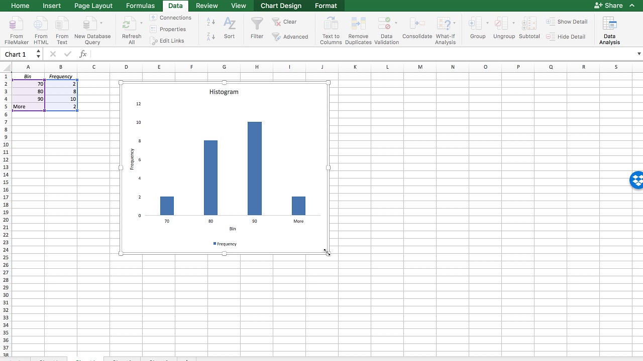 Histogram using Excel - YouTube