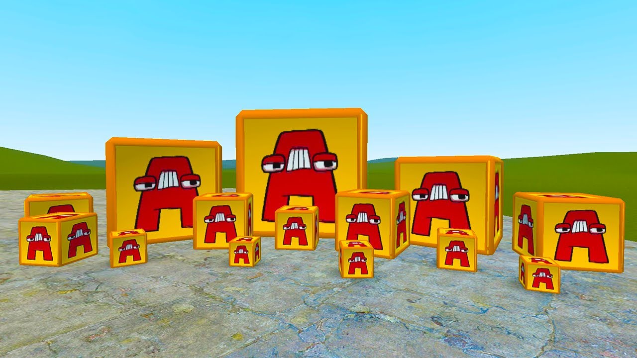 OPENING DIFFERENT SIZE ALPHABET LORE FAMILY LUCKY BLOCKS In Garry's Mod ...