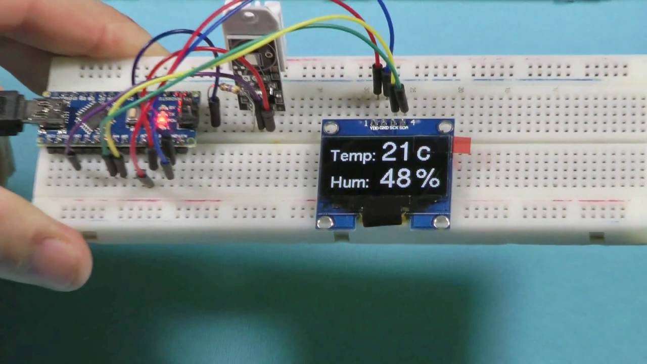 1.3 OLED самый лучший Arduino дисплей 128x64 I2C SH1106 + DHT22 RU ...