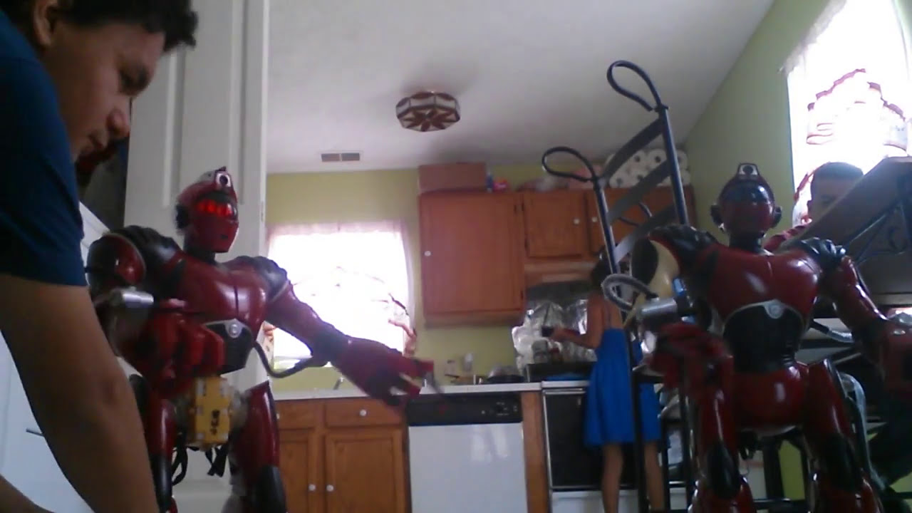 Playing With Two Robosapien V2s (Red Versions) - YouTube