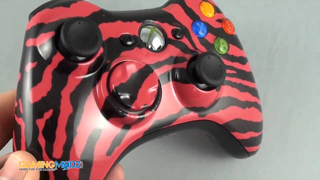 Zebra Pink Modded Xbox 360 Controller Exclusively from GamingModz.com - YouTube