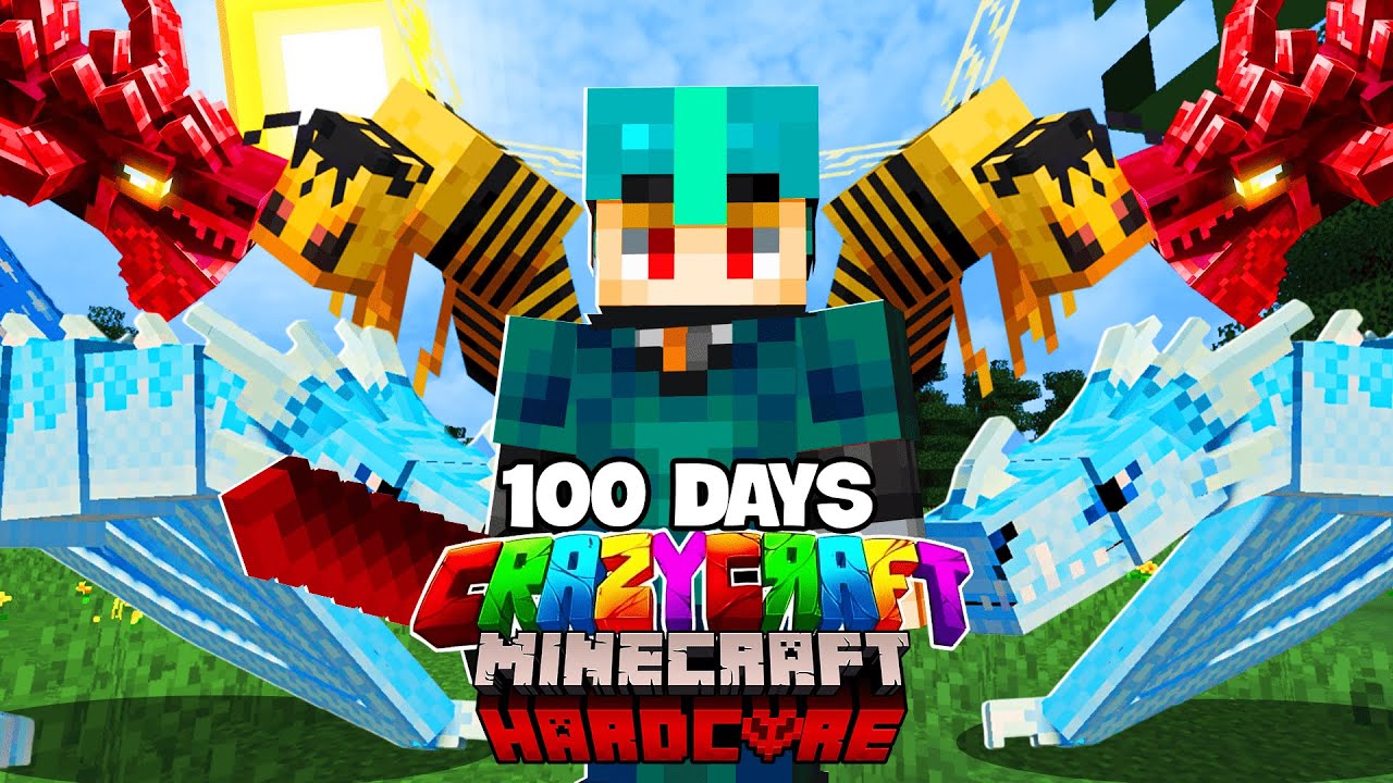 I Survived 100 Days in CRAZY CRAFT in Minecraft Hardcore! - YouTube