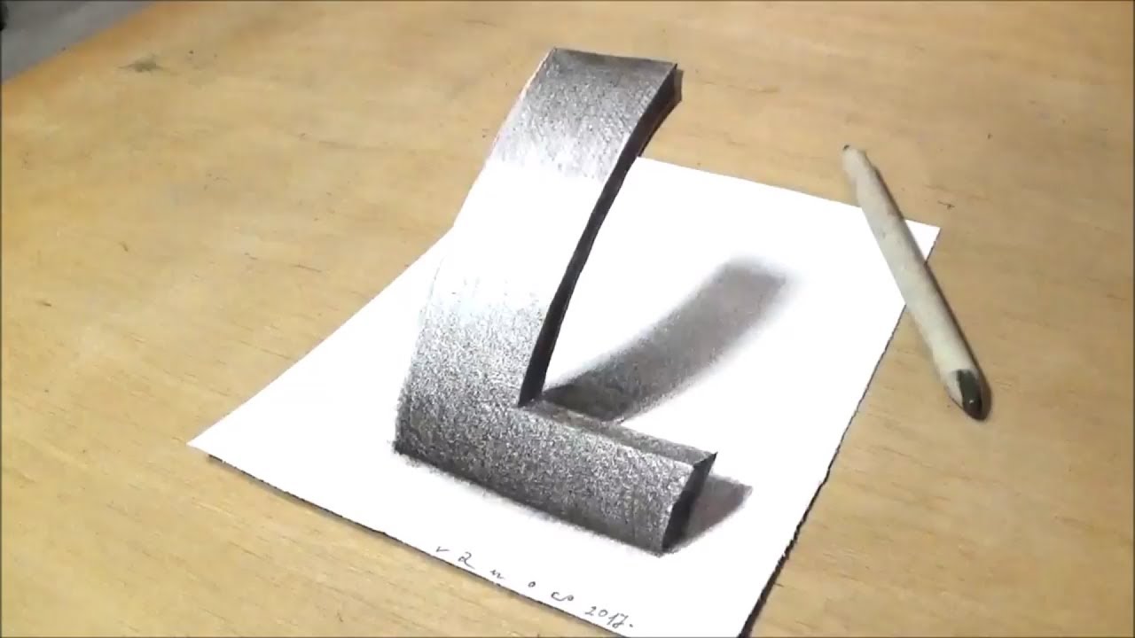 How to draw a || Floating Letter || (L) - YouTube