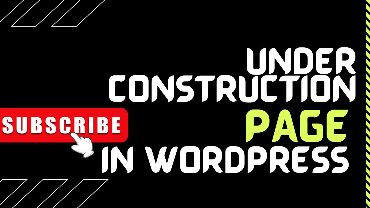 How to display Under Construction Page in wordpress website (free and ...