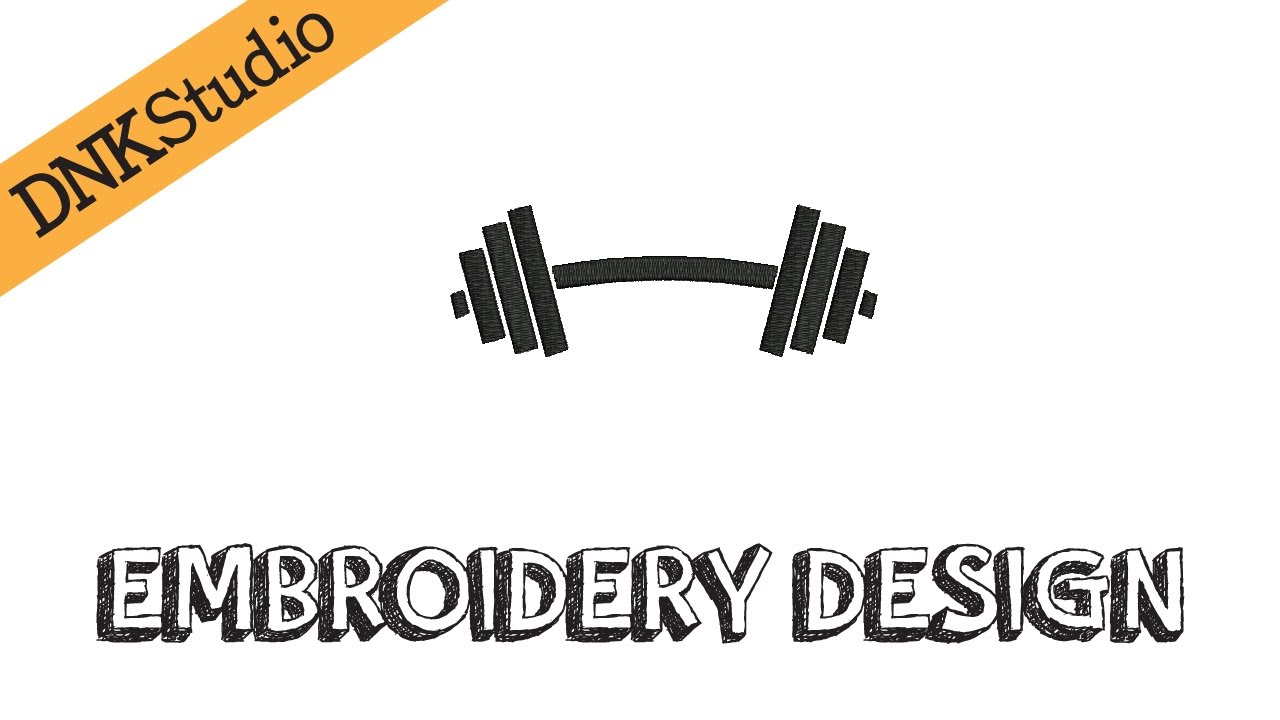 Dumbbell Gym Weight Barbell Embroidery Design - YouTube