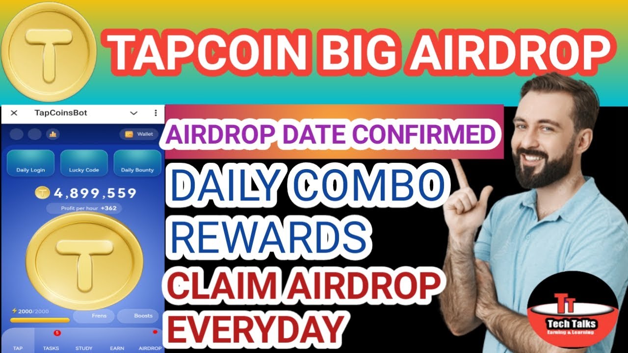 TapCoins Airdrop Withdrawal | Everyday Combo Rewards | TapCoin Airdrop ...