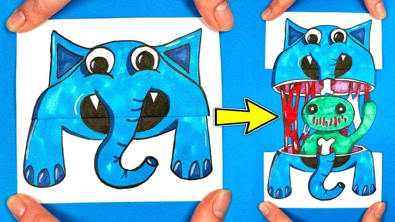 How to Draw COACH PICKLES jumpscare with Jumbo Josh inside | GARTEN OF ...