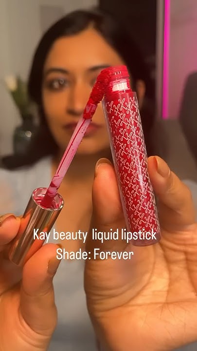 Trying the Kay Beauty liquid lipstick in the shade Forever - YouTube