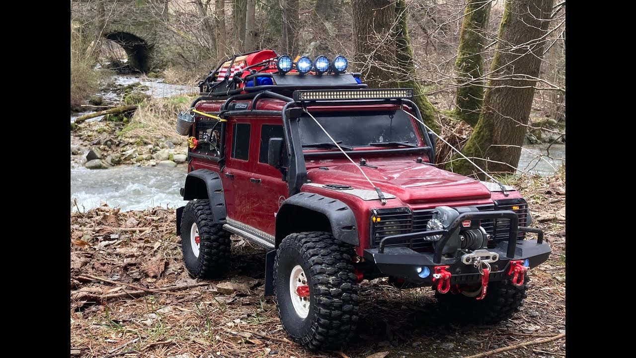 Traxxas Trx4 Defender crawling on waterfall brankov - YouTube