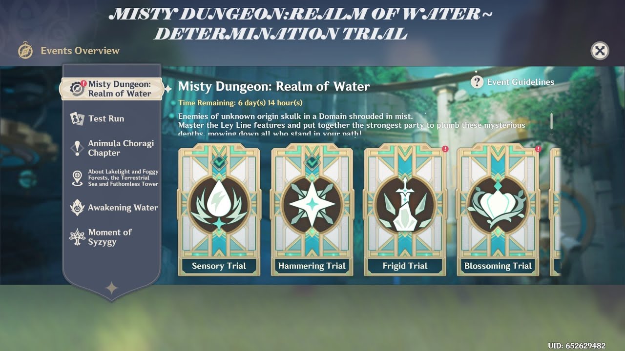 GENSHIN IMPACT~MISTY DUNGEON:REALM OF WATER~DETERMINATION TRIAL # ...