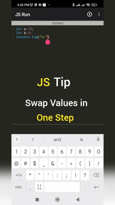 Swap Values In One Step In Javascript Destructuring Assignment For Swapping In Js Javascript
