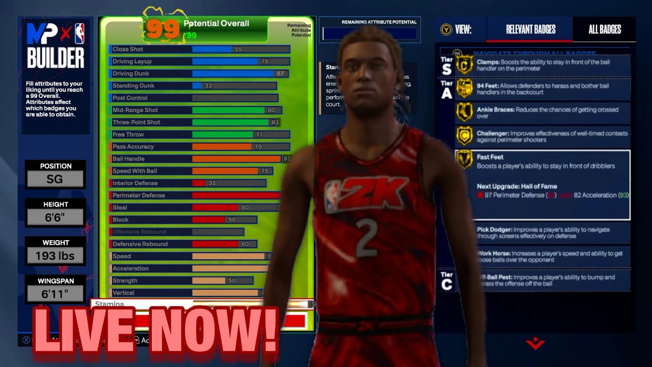 Live on NBA 2k24 New Kobe Bryant 6'6 build - YouTube