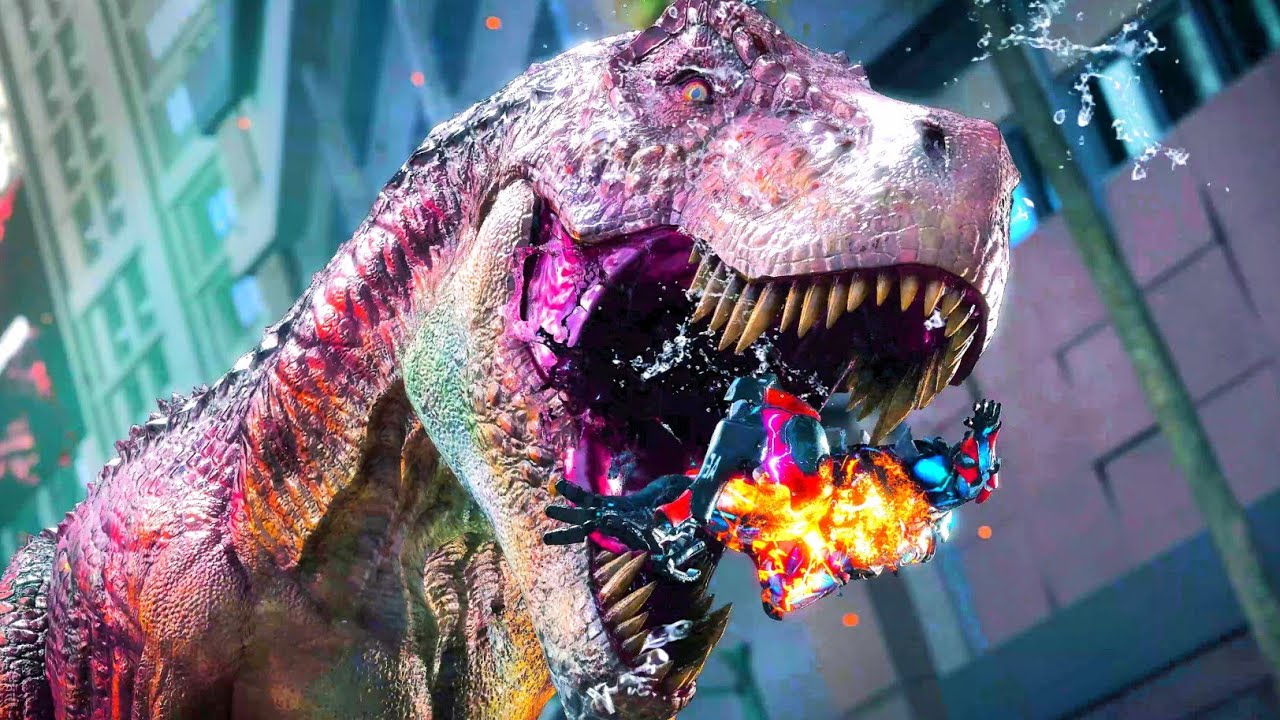 Neo T-Rex Boss Fight [10 Exosuits VS. Boss] | EXOPRIMAL [4k HDR] - YouTube