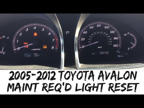 2005-2012 Toyota Avalon Reset Maint Reqd