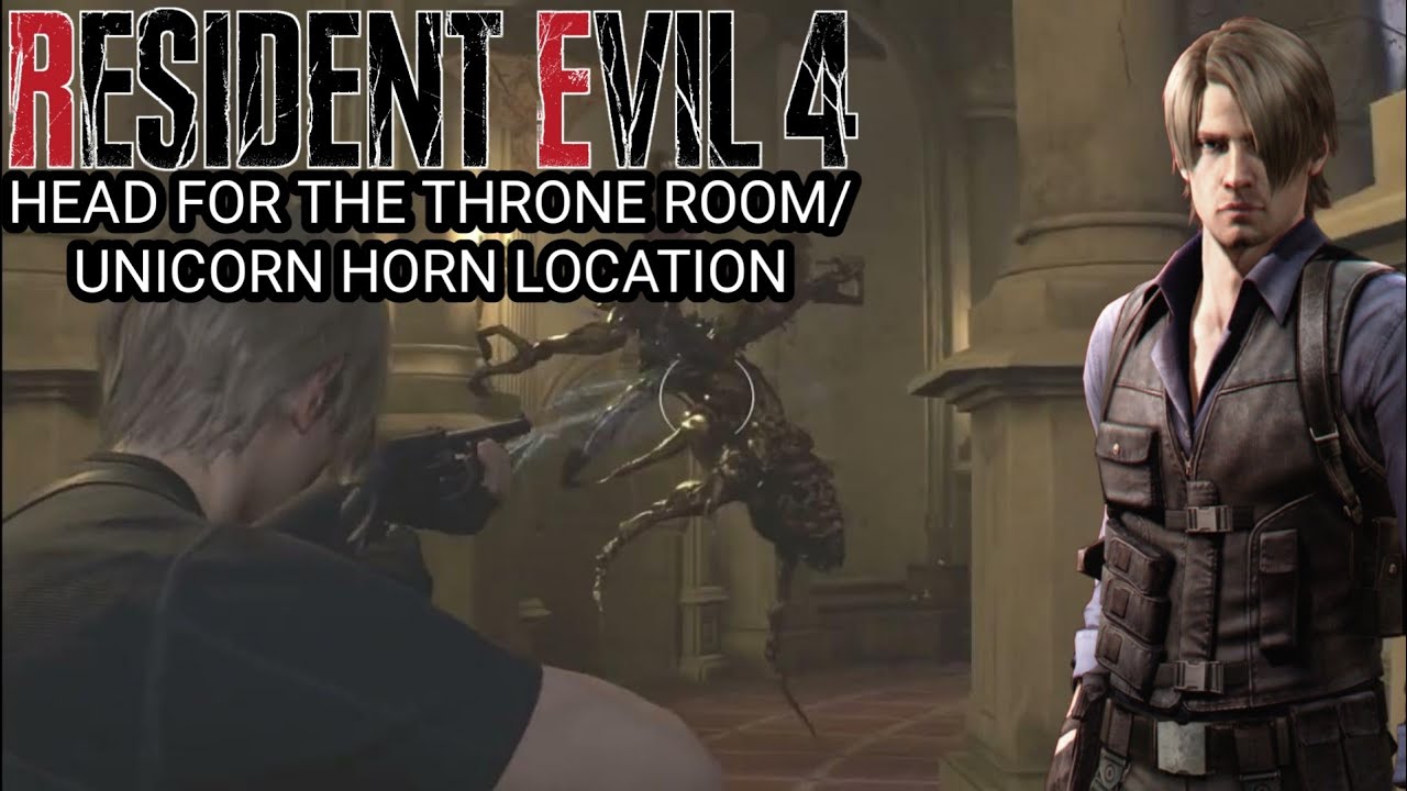 RE4 Chapter 10 [Head For The Throne Room/Unicorn Horn Location] - YouTube