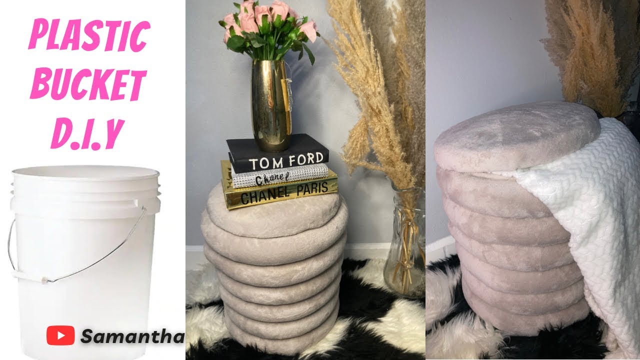 Transform A Simple Bucket Into An Ottoman With Storage | DIY Storage ...