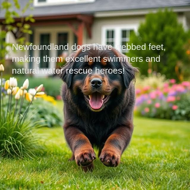 Newfoundland dogs have webbed feet, making them excellent swimmers and ...