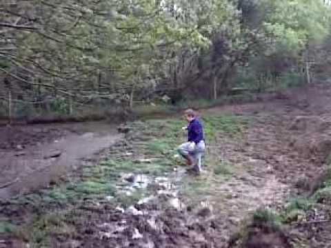 Ashy jumping into deep mud - YouTube