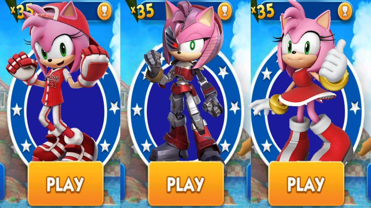 Dash with Amy vs Rusty Rose vs All-Star Amy - Run Gameplay - YouTube