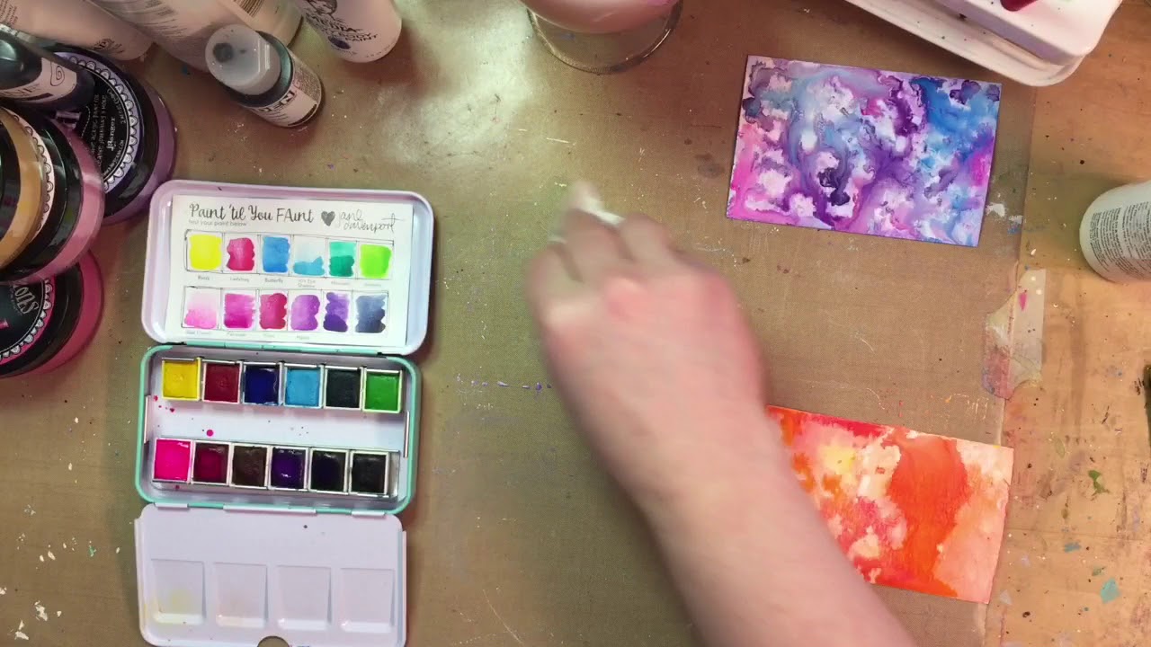 Marble effect with watercolors and acrylic paint - YouTube