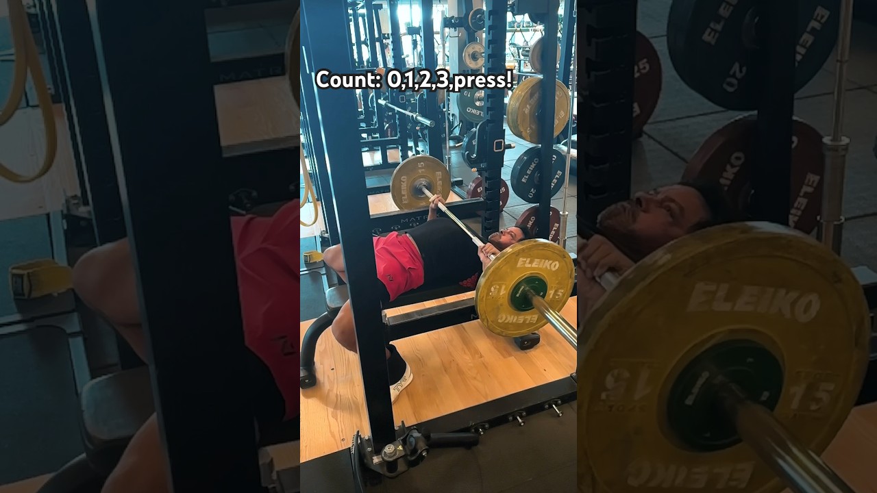 Bench press with a 3-count pause #gym #benchpress #gymexercise #fitness #chestpress - YouTube