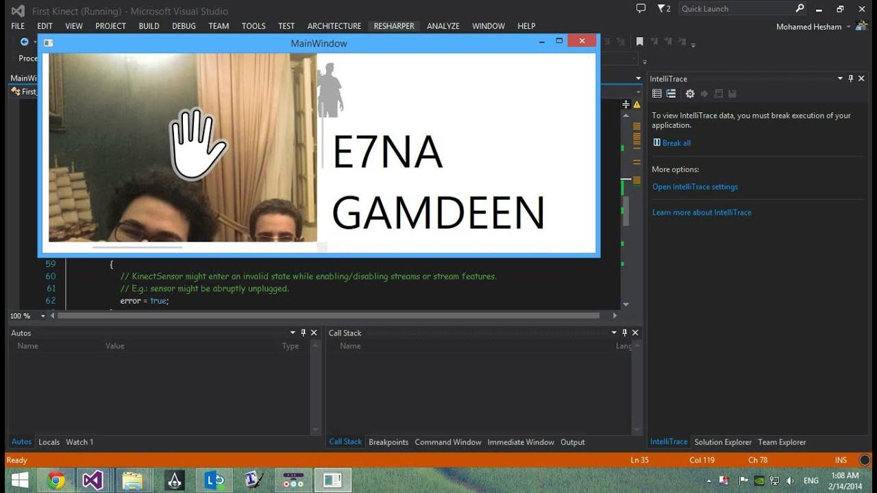 My first Kinect Interactive App using C# and WPF - YouTube
