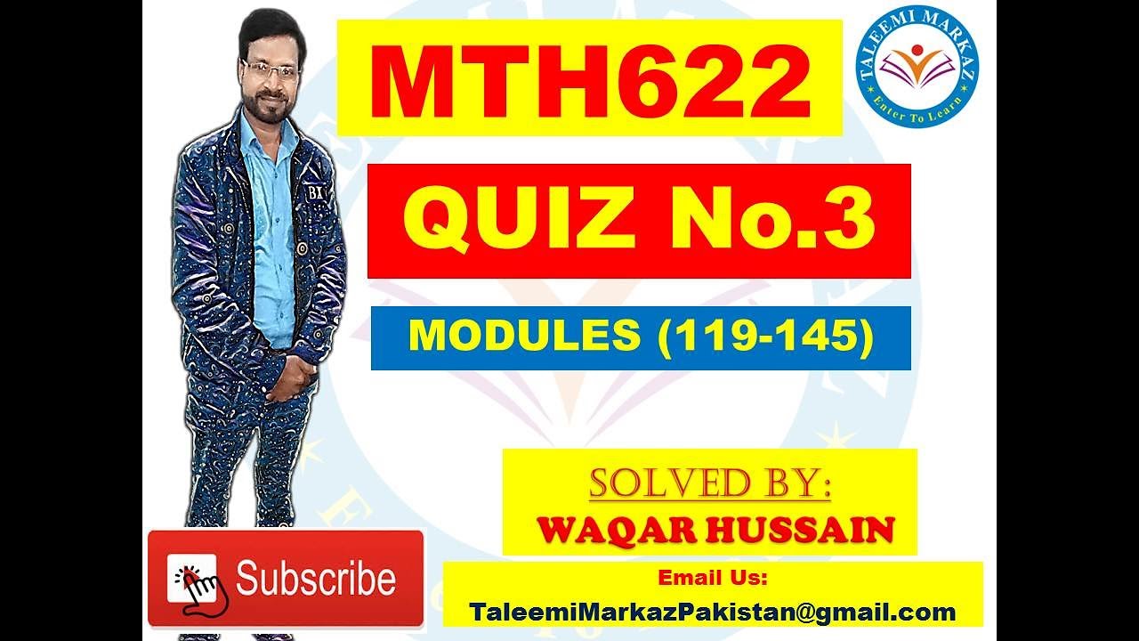 MTH622 quiz no 3 solution by taleemi markaz - YouTube