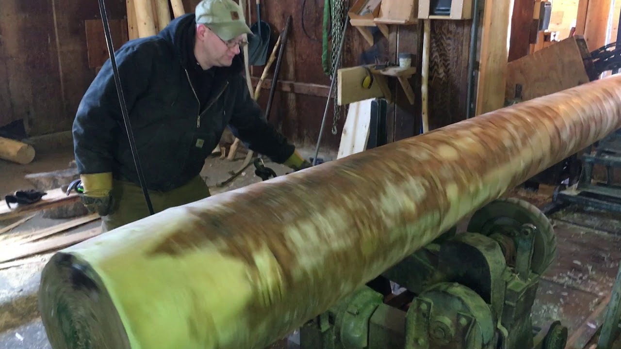 Ward Cedar Log Homes - Purlin Peeling - YouTube