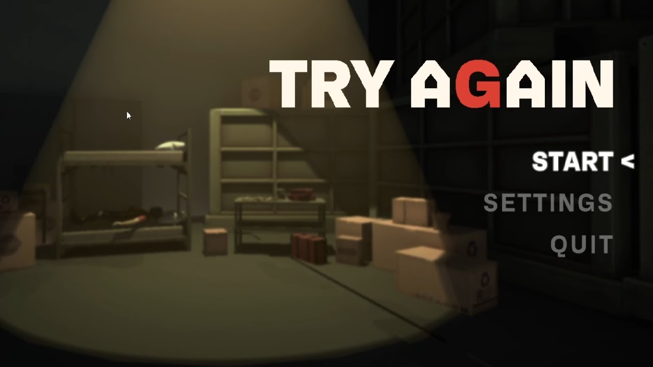 Try again! Being a test character for a game seems like a stressful job ...