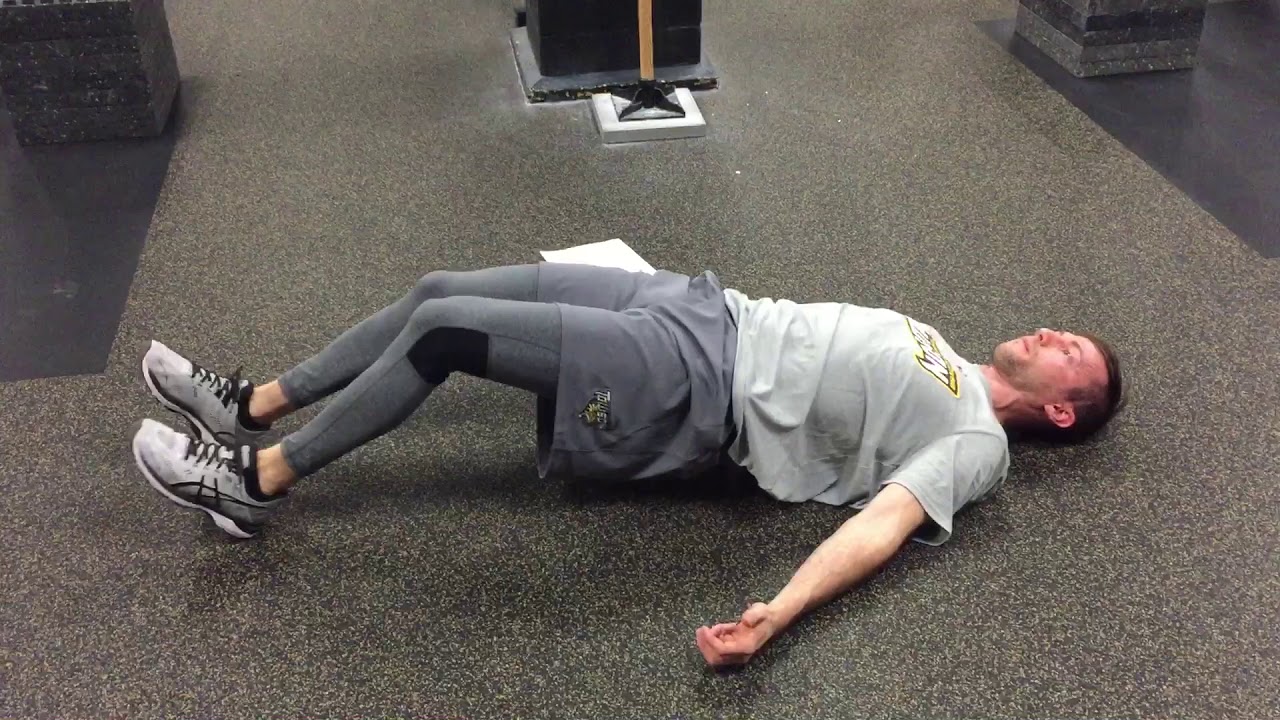 Glute bridge walkouts - YouTube