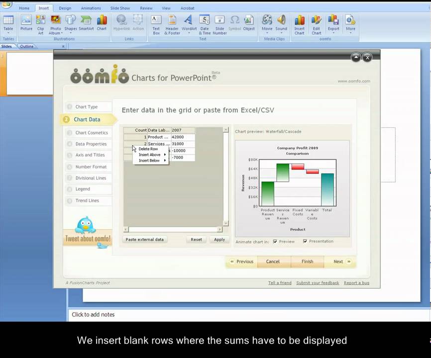 Inserting A Waterfall Chart In PowerPoint In Seconds YouTube Inserting A Waterfall Chart In PowerPoint In Seconds YouTube