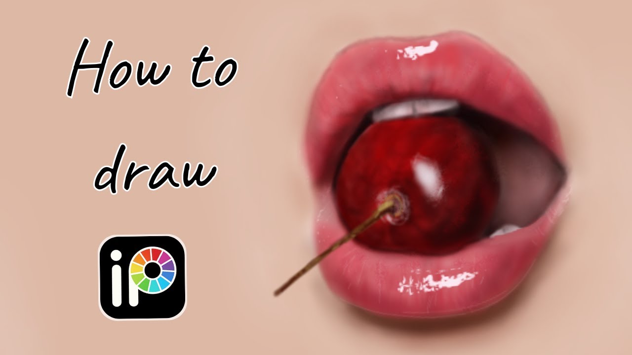 How to Draw Realistic Lips with Cherry | Ibis Paint X Tutorial 🎨🍒 - YouTube