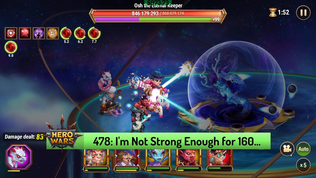 Let's Play Hero Wars 478: Trying Osh, the Eternal Keeper at Level 160 ...