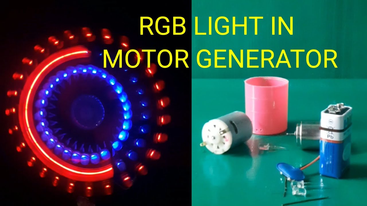 Dc motor-Free energy | RGB LIGHT IN MOTOR GENERATOR Amazing dc motor ...