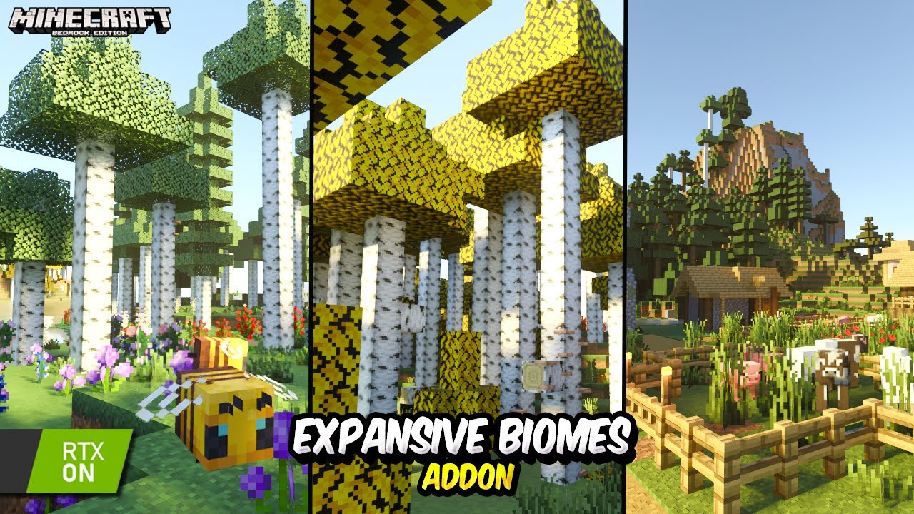 EL MEJOR ADDON DE BIOMAS para MINECRAFT PE 1,20 * expansive biomes addon * MINECRAFT PE 1.20 ...